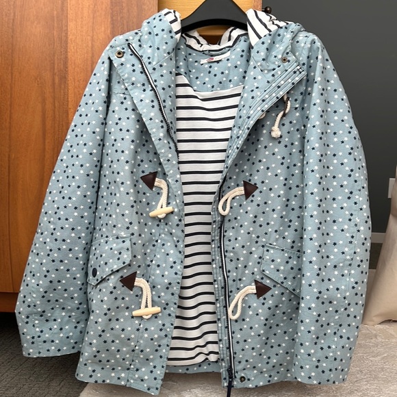 Boden | Jackets & Coats | Light Blue Boden Raincoat With Dark Blue And ...